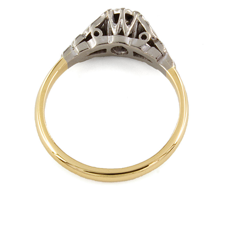 Second Hand 18ct Gold & Platinum Diamond Ring Size N