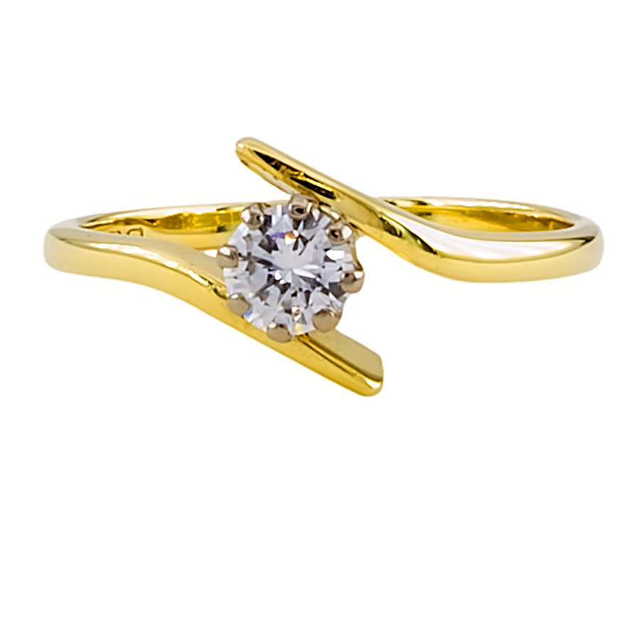 Second Hand 18ct Gold Diamond 0.33cts Solitaire Ring Size L