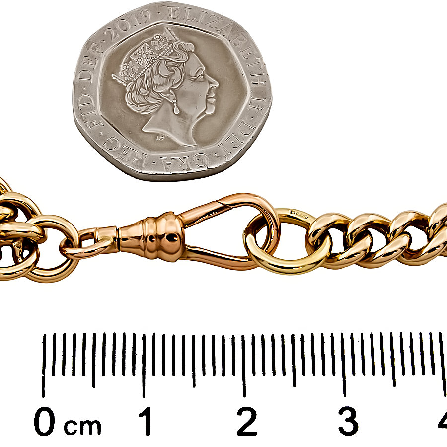 Second hand 9ct Gold 19.5g 7½ inch Albert Bracelet