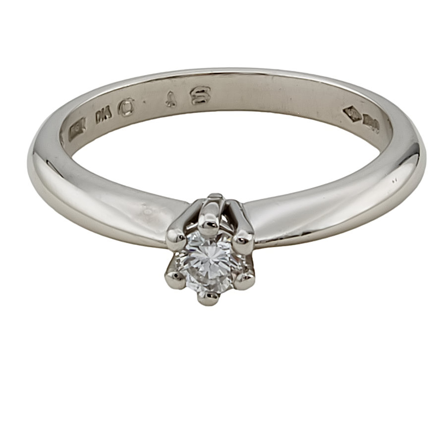 Second hand Platinum Diamond 0.15cts Solitaire Ring size N