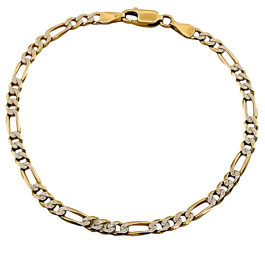 Second hand 9ct Gold 2-Tone 3.7g 7½ inch Figaro Bracelet