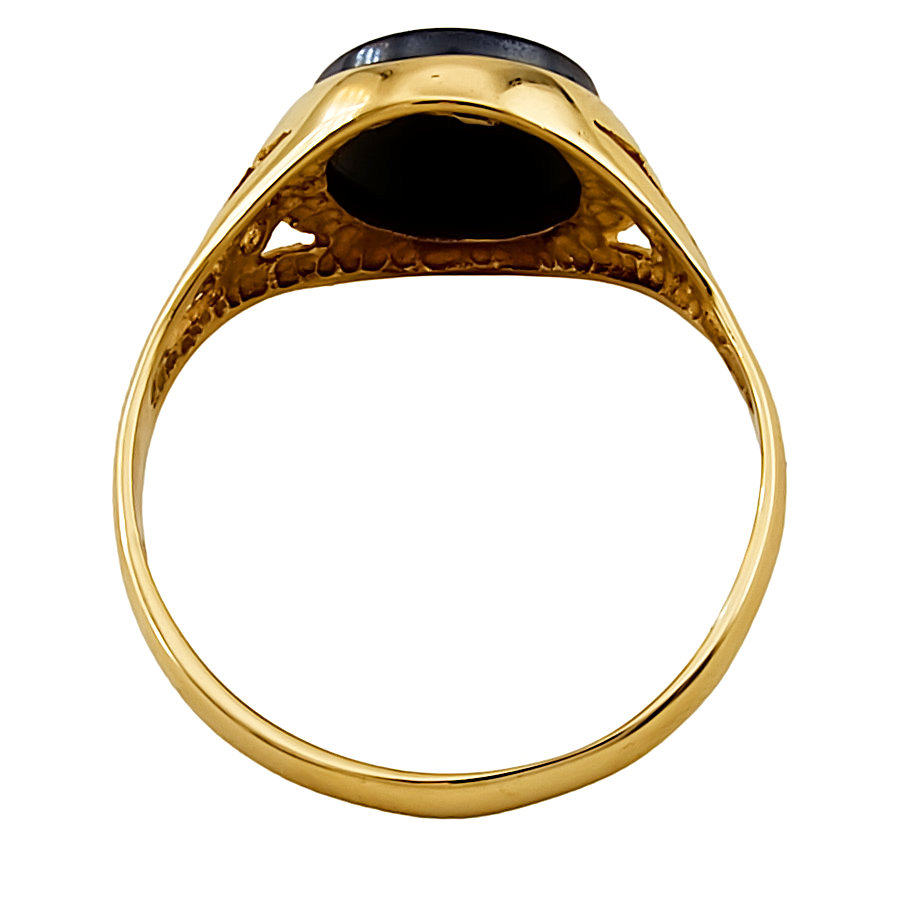 Second hand 9ct Gold Haematite Signet Ring size S