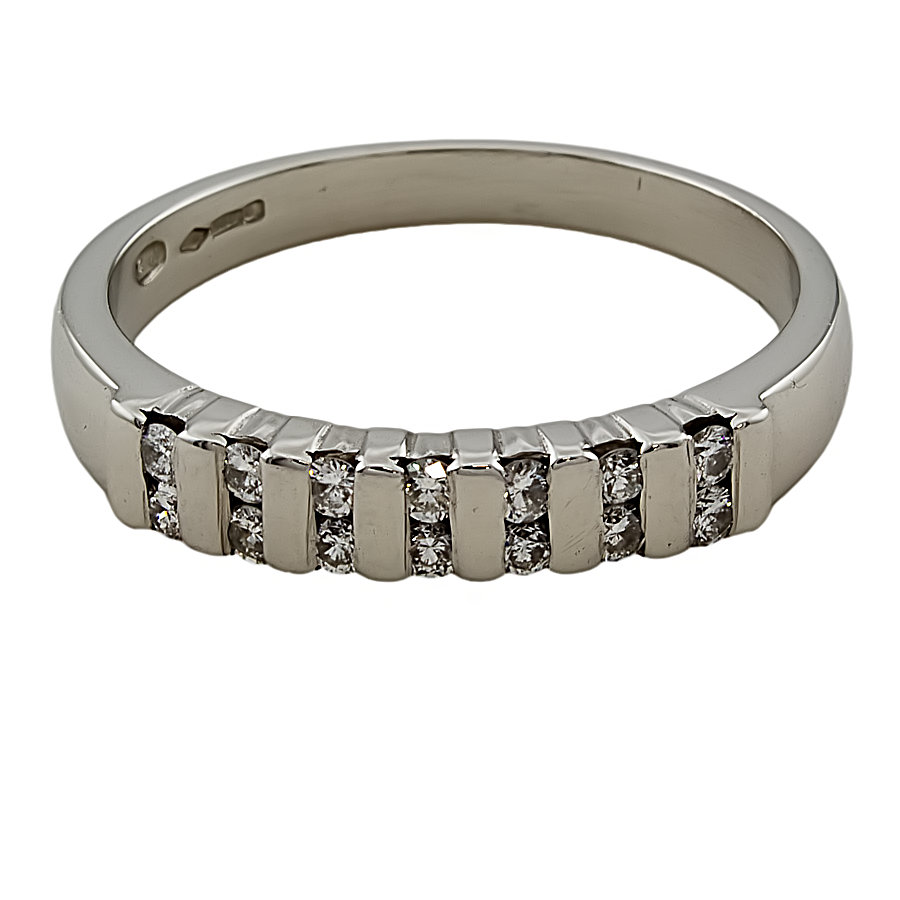 Second hand Platinum Diamond Half Eternity Ring size P