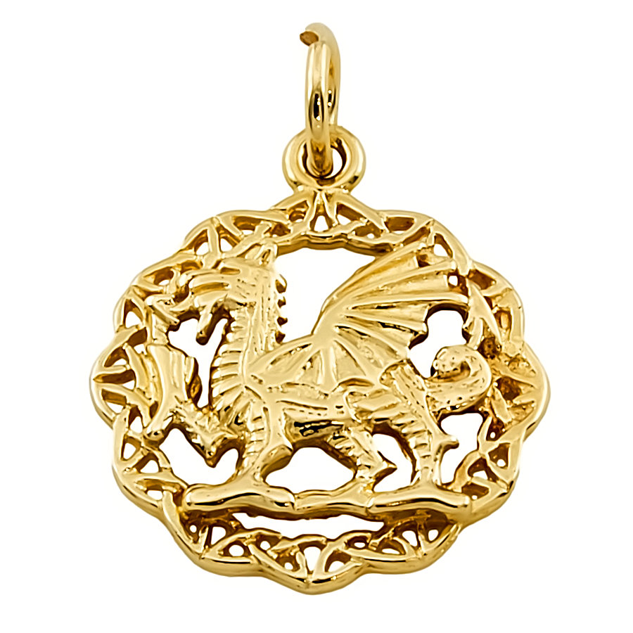 9ct Gold Welsh Dragon Pendant