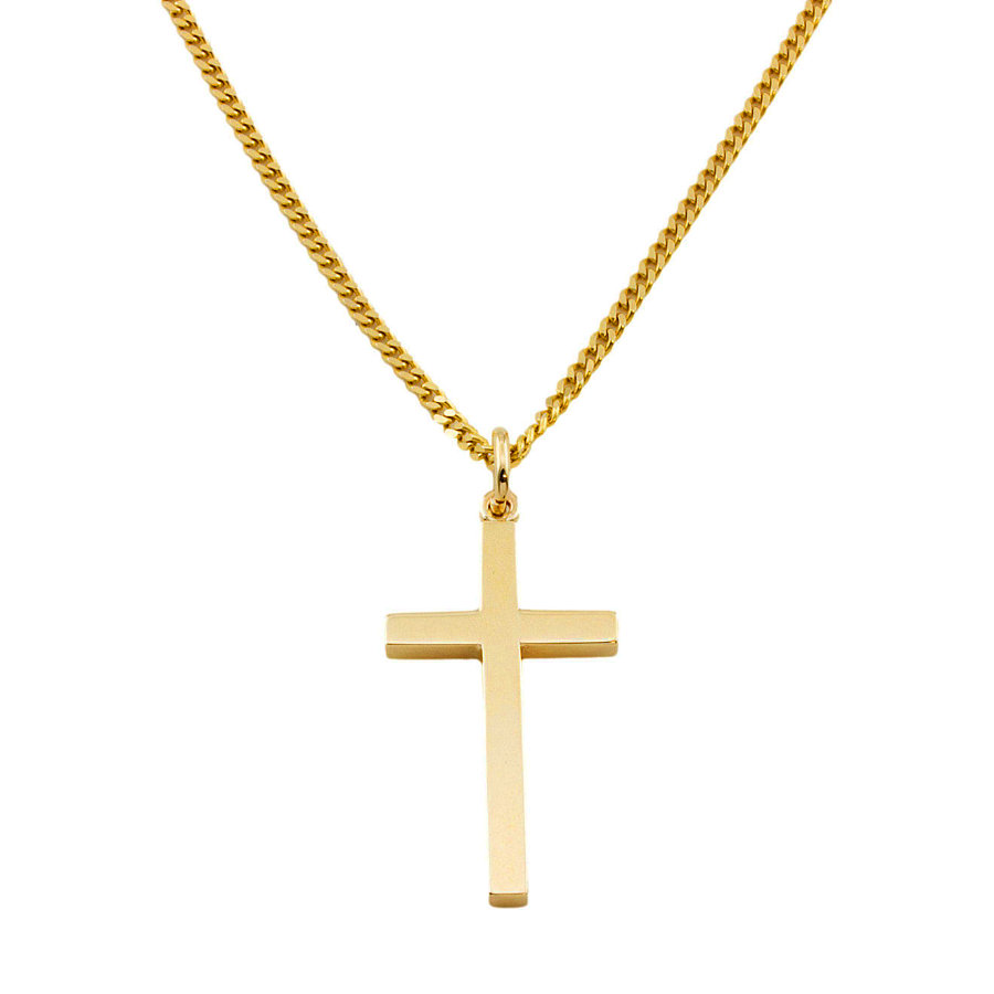 9ct Gold 6.8g 20 inch Cross Pendant with Chain