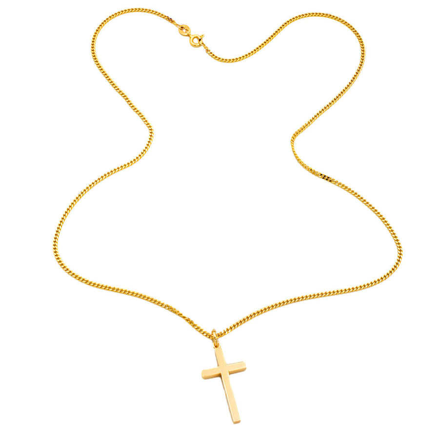 9ct Gold 6.8g 20 inch Cross Pendant with Chain