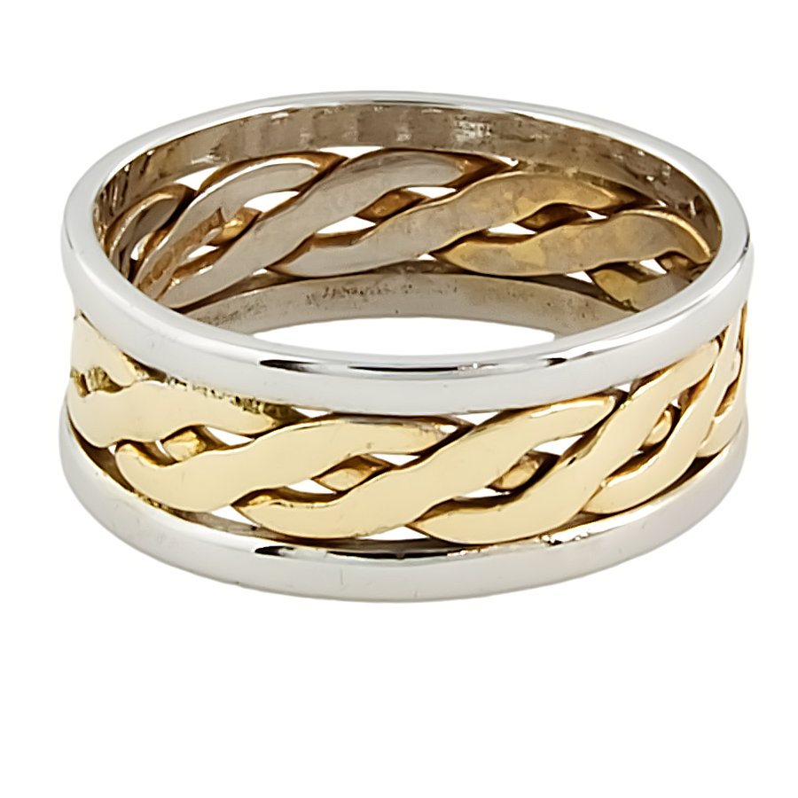 Second Hand 9ct Gold 2-Tone Wedding Ring Size L